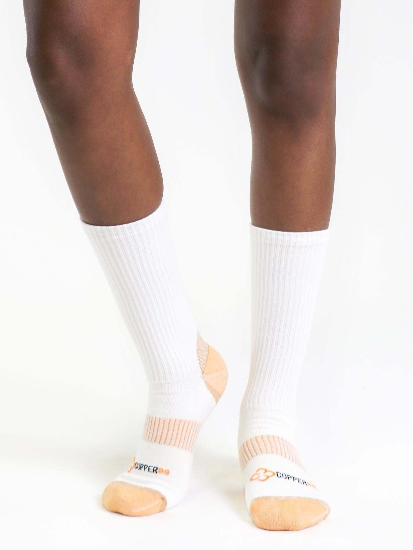 Copper Compression Mid Calf Socks (White) - Ladies – Copper 88